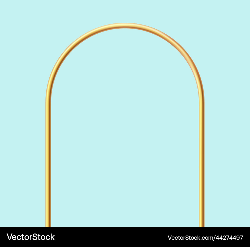 Golden realistic arch gold 3d frame shiny Vector Image