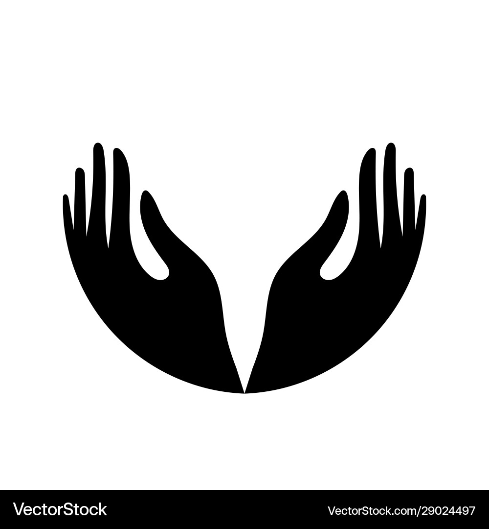 Hand icon cupped hands Royalty Free Vector Image