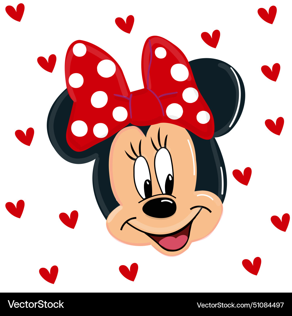 Mickey mouse cute with little hearts Royalty Free Vector