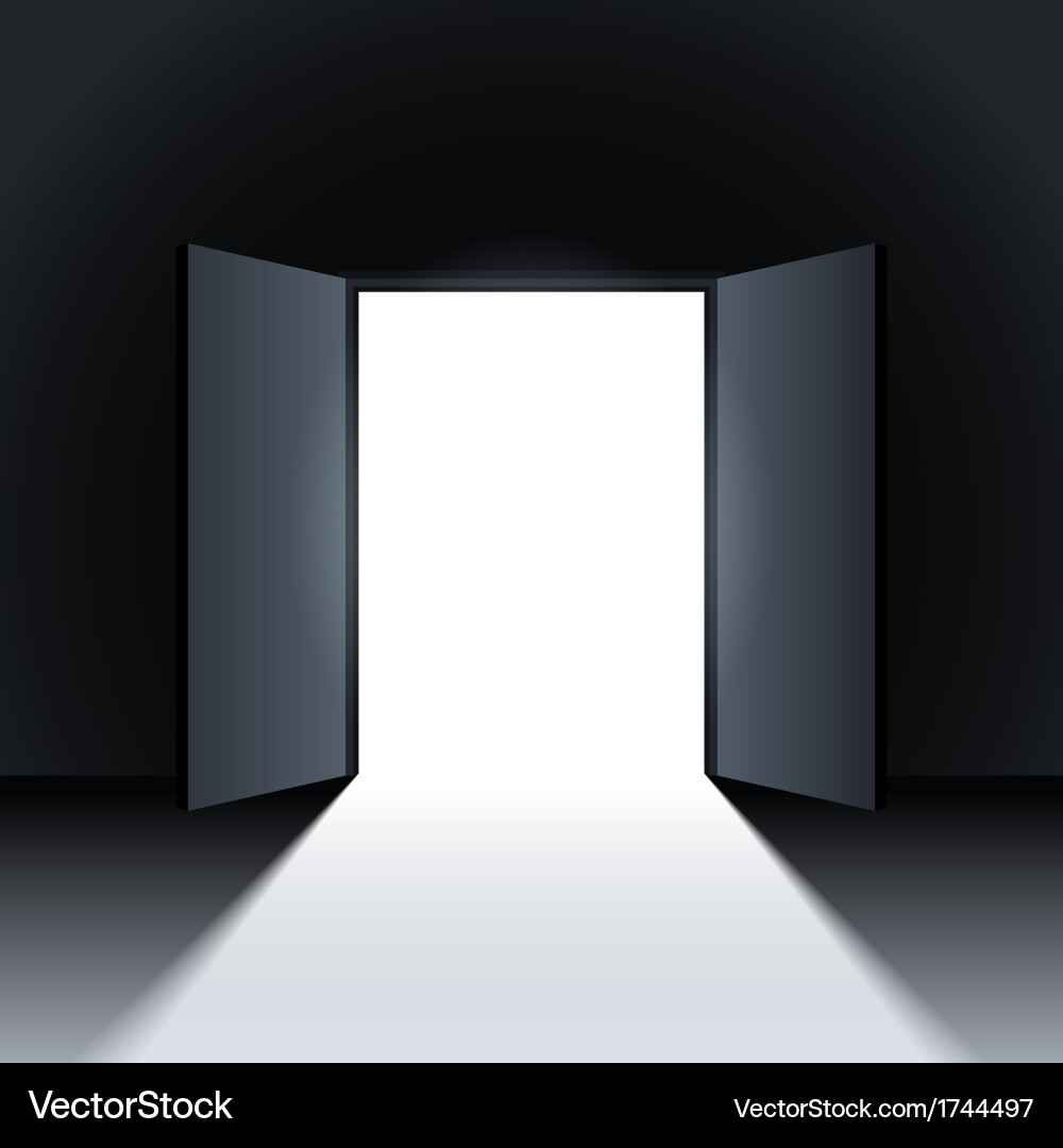 Open door Royalty Free Vector Image - VectorStock
