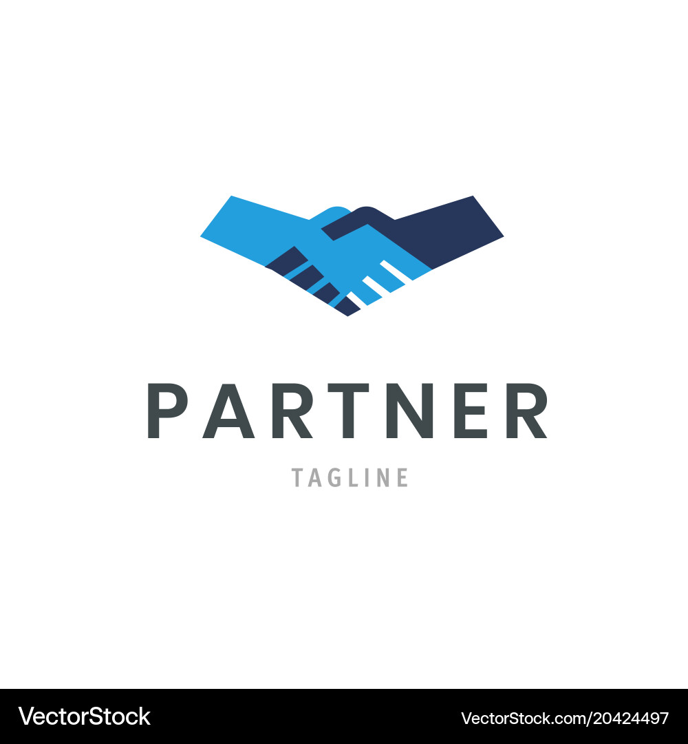 Partner logo template handshake icon hand shake Vector Image