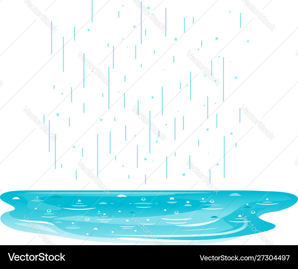 Puddle in rain isolated Royalty Free Vector Image