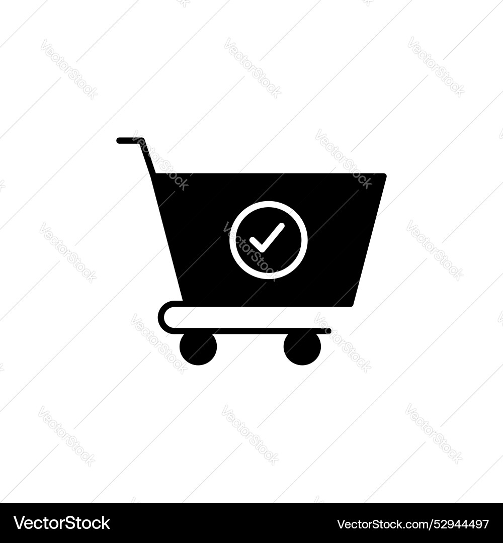 Shopping cart check icon set order placed symbol Vector Image