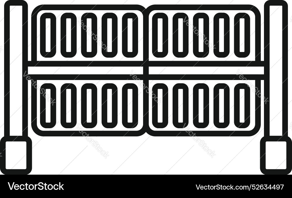 Simple icon of automatic folding gate for modern Vector Image