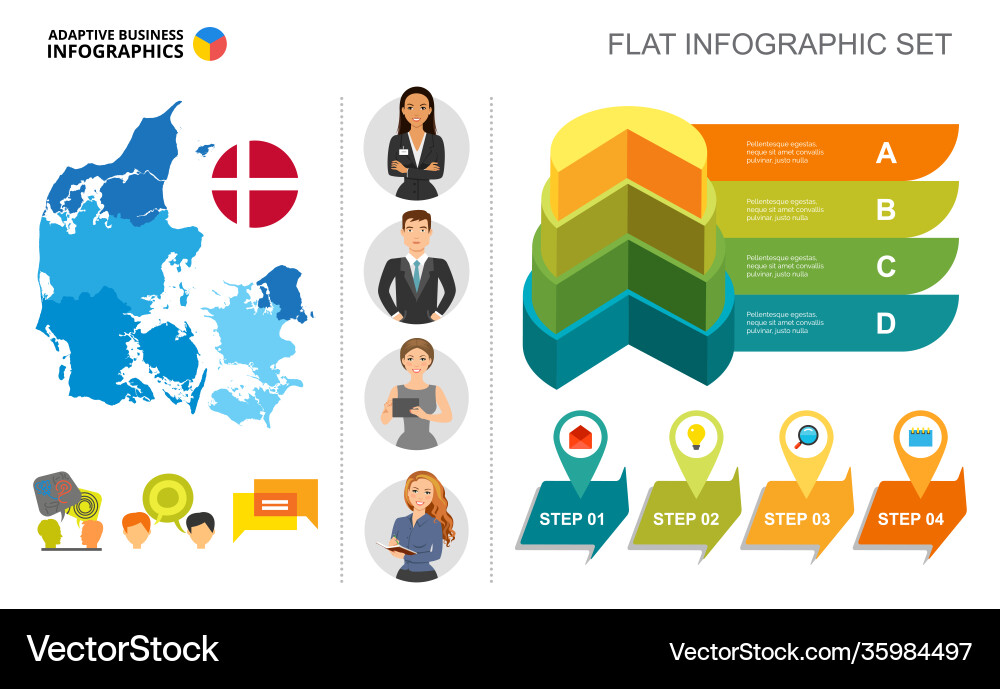 Teamwork process chart template Royalty Free Vector Image