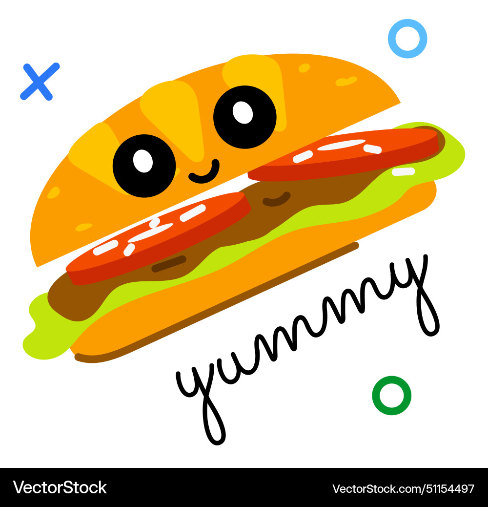 Yummy burger Royalty Free Vector Image - VectorStock
