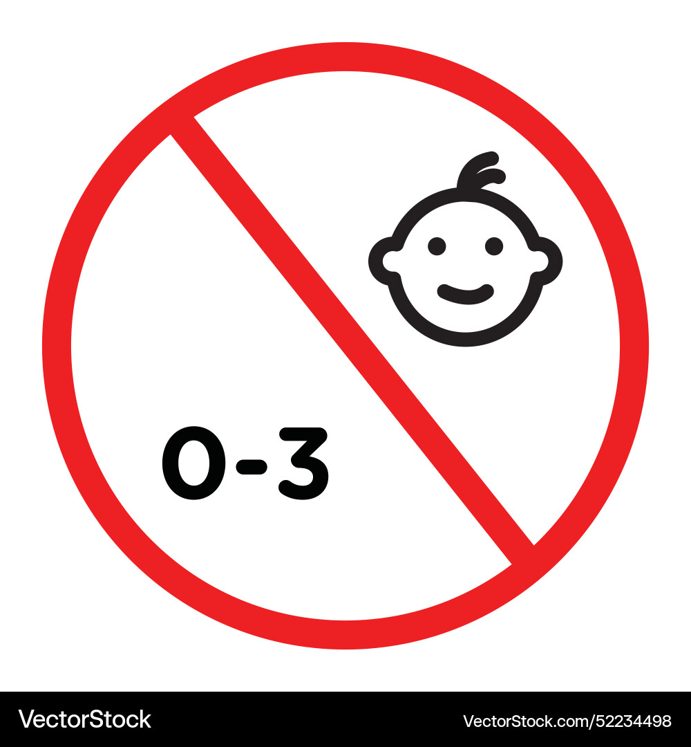 Age restriction sign for child icon black line Vector Image