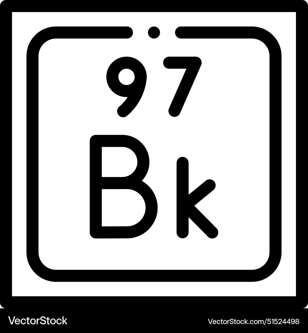 Berkelium icon thin linear style design isolated Vector Image