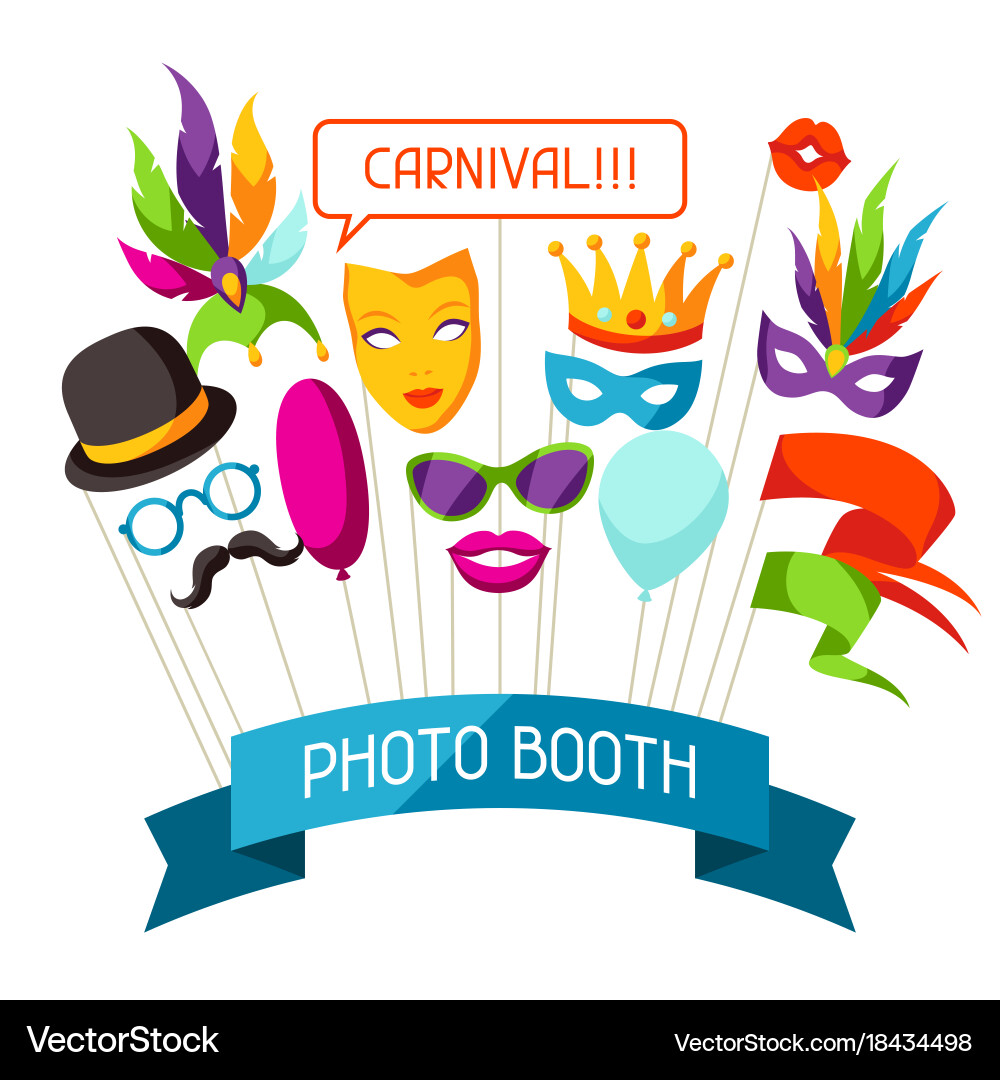 Carnival Photo Booth Props Royalty Free Vector Image