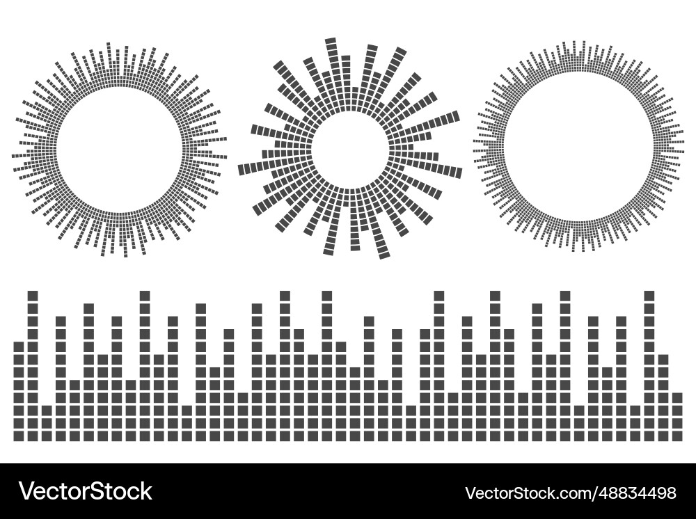 Circle sound wave audio music equalizer round Vector Image