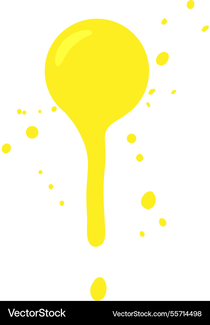 Dynamic of a bright yellow paint splash Royalty Free Vector