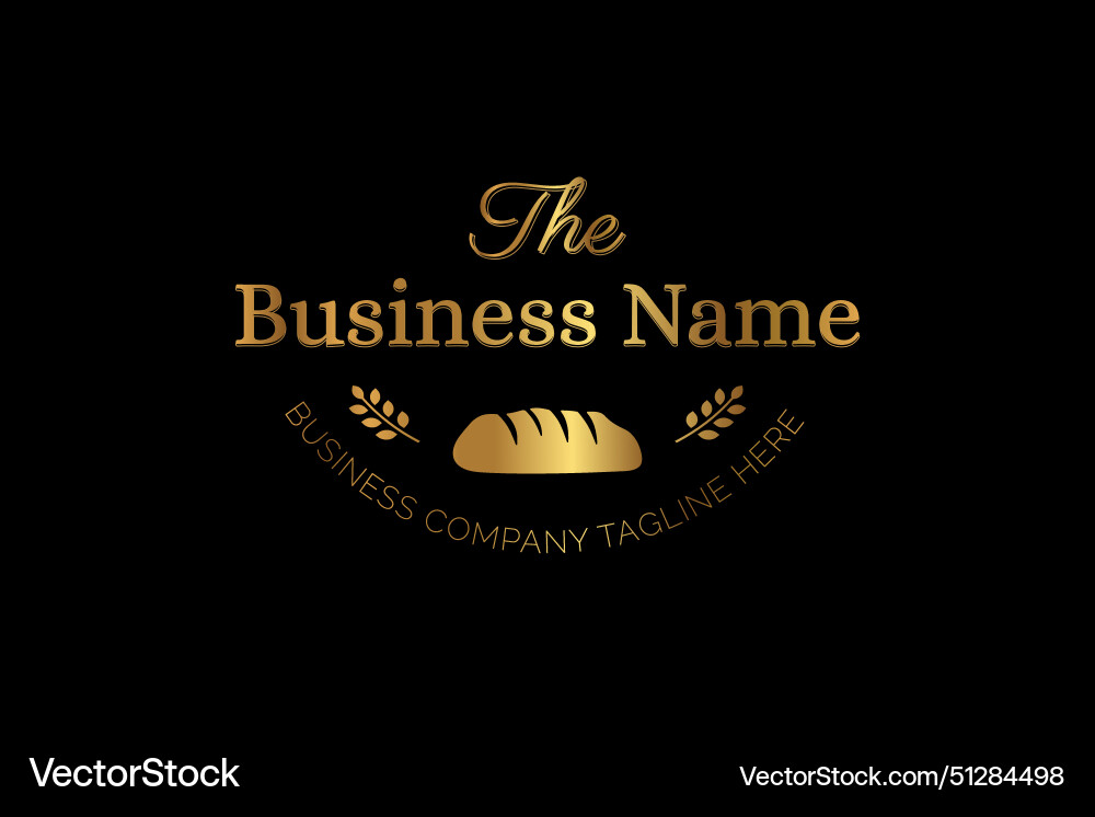 Gold bakery logo badge or stamp Royalty Free Vector Image