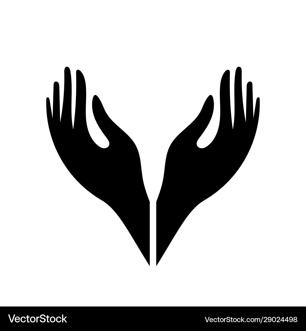 Hand icon cupped hands Royalty Free Vector Image