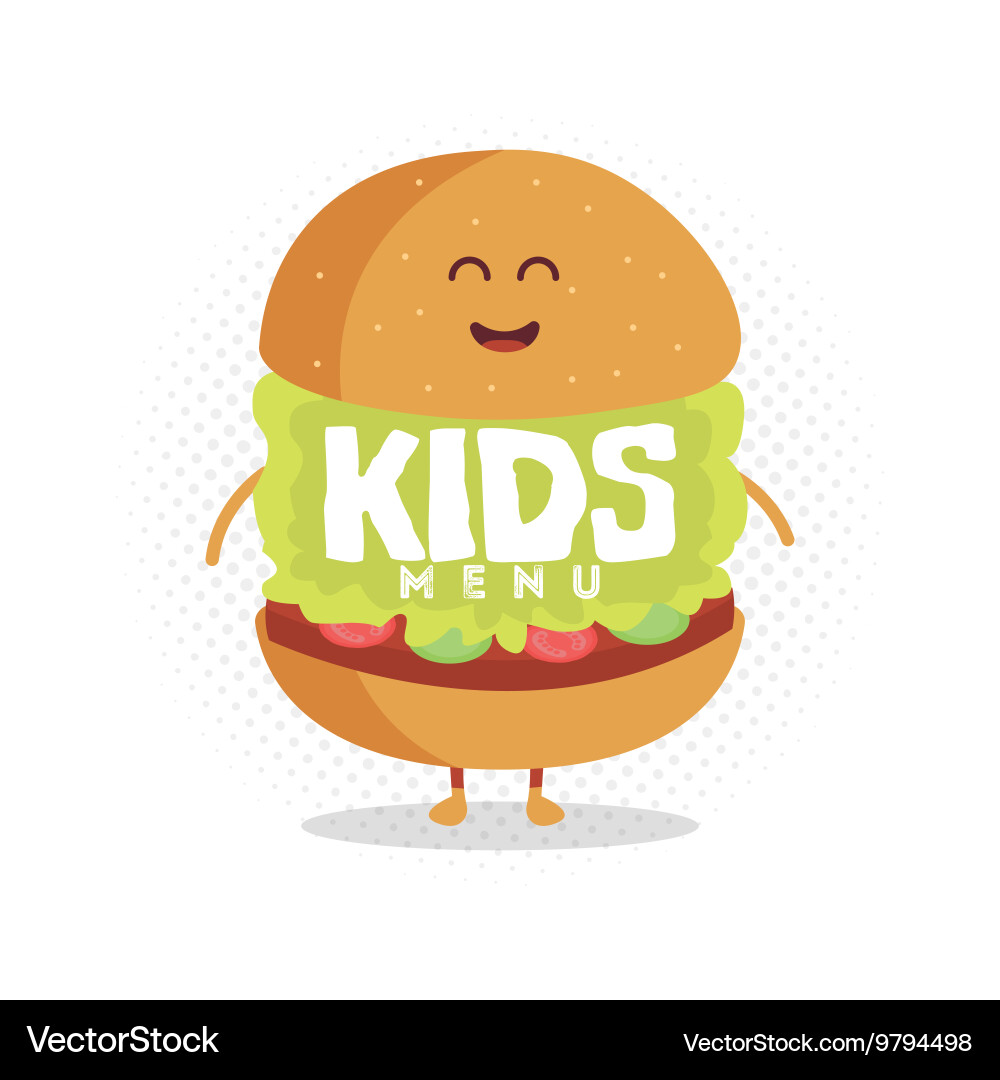 Kids restaurant menu cardboard character funny Vector Image