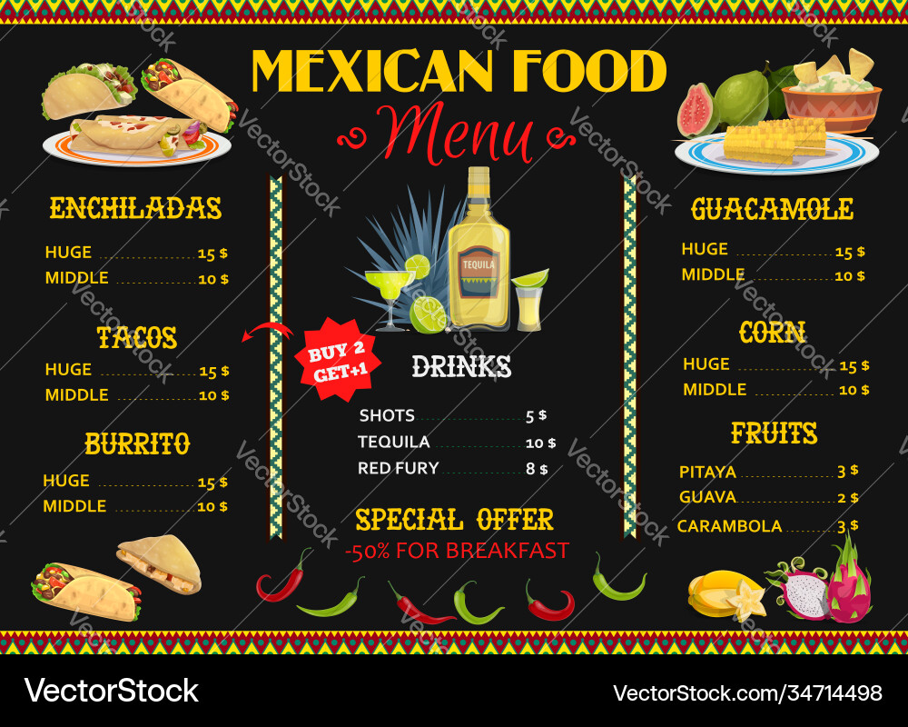 Mexican Restaurant Drink Menu Templates 90,400+ Restaurant Menu