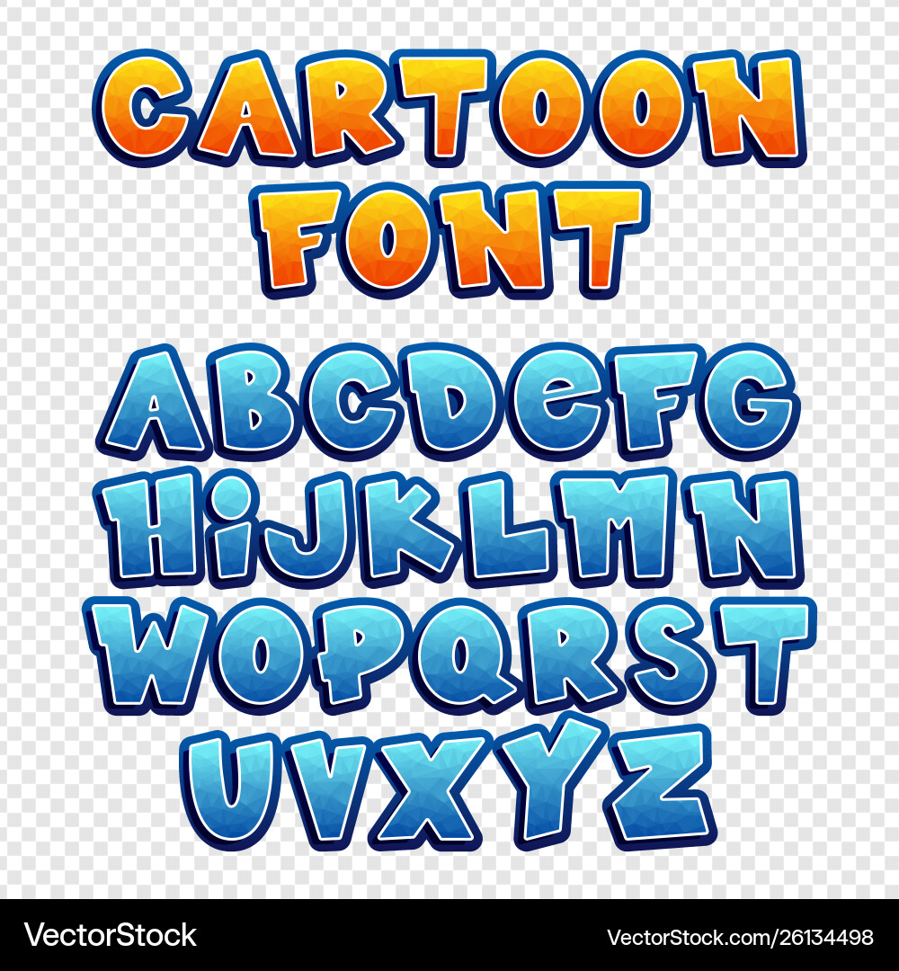 Playful Cartoon Font Royalty Free Vector Image