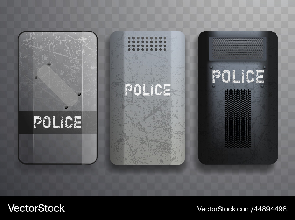 Police shield set Royalty Free Vector Image - VectorStock