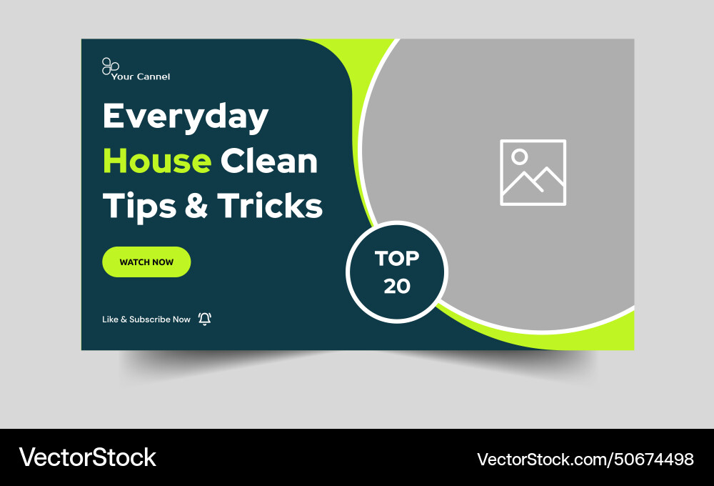 Stylish banner design template with video thumbnai