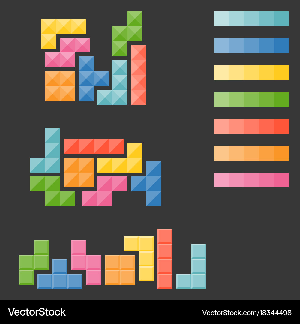 Tetris pieces Royalty Free Vector Image - VectorStock