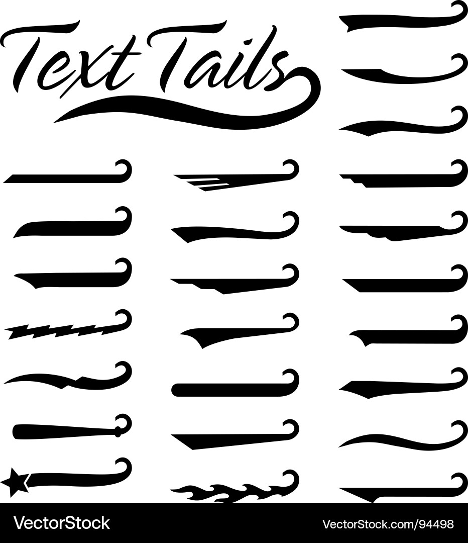 Text Tails Typography Royalty Free Vector Image