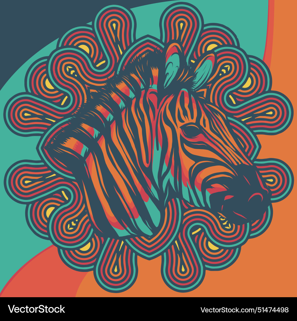 Zebra head with decoration Royalty Free Vector Image