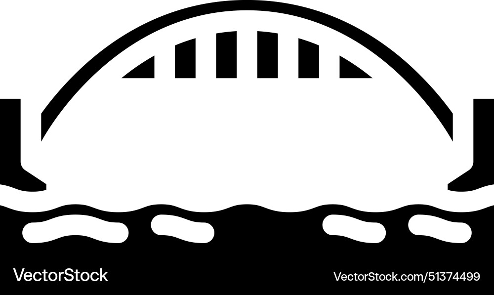 Arch bridge glyph icon Royalty Free Vector Image