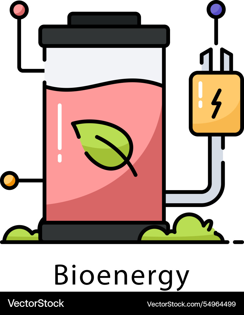 Bioenergy filled icon Royalty Free Vector Image