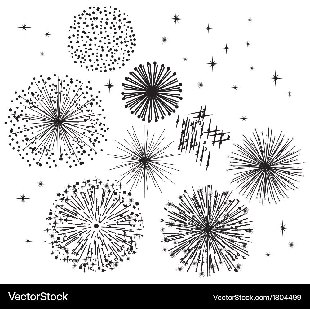 Black fireworks Royalty Free Vector Image - VectorStock