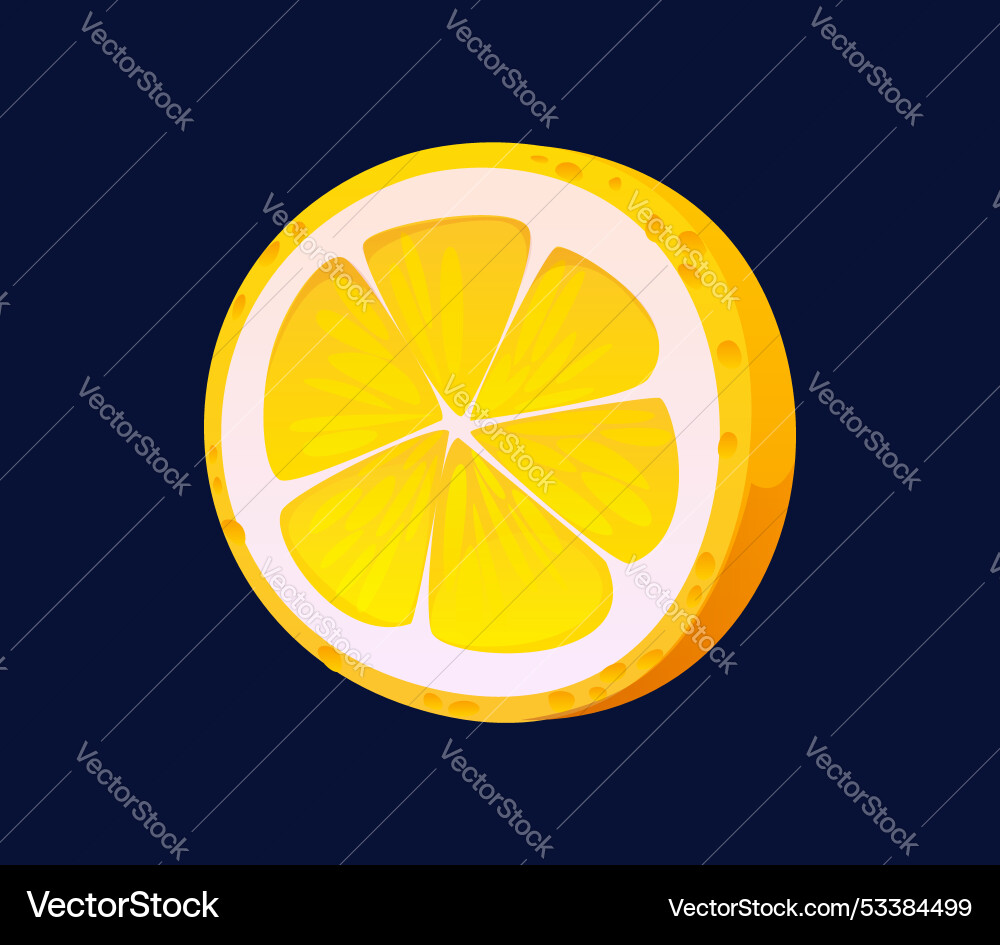 Cartoon Lemon Slice Royalty Free Vector Image - VectorStock
