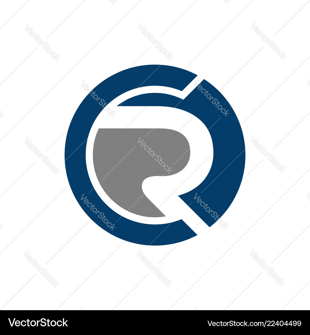 Circle cr initial company linked letter logo Vector Image