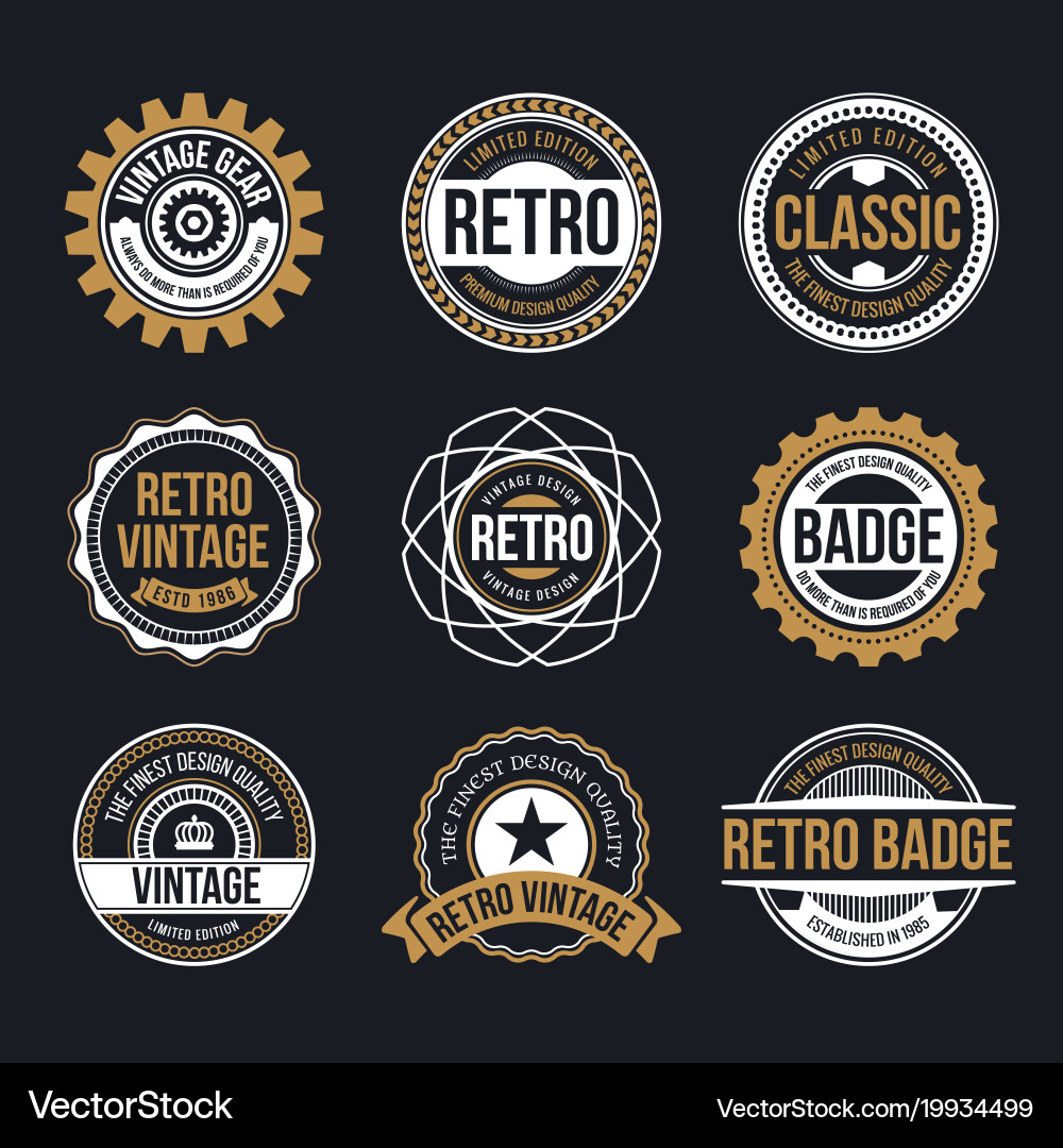 Circle vintage and retro badge design Royalty Free Vector