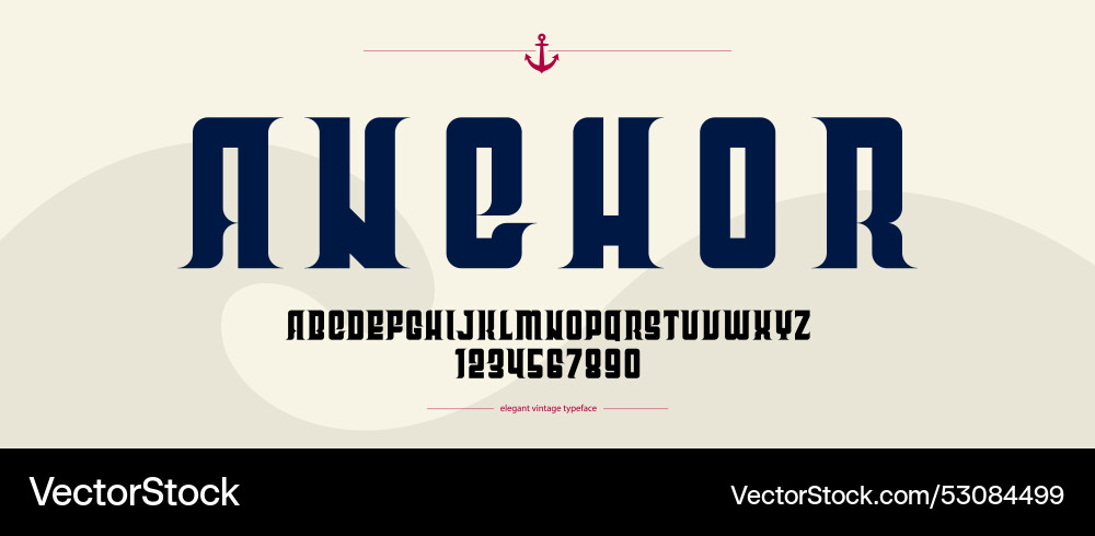 Classic serif vintage font for logos and emblems Vector Image