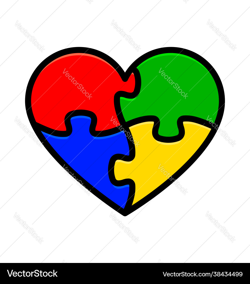 Colorful heart puzzle Royalty Free Vector Image
