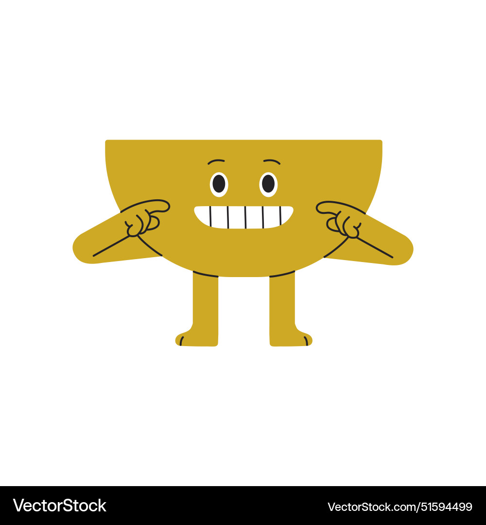Cute semicircle smiles laughs round shape Vector Image