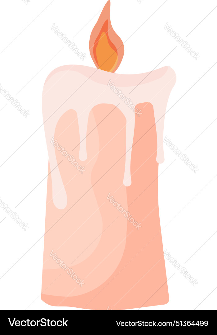 Digital of a single candle with wax Royalty Free Vector