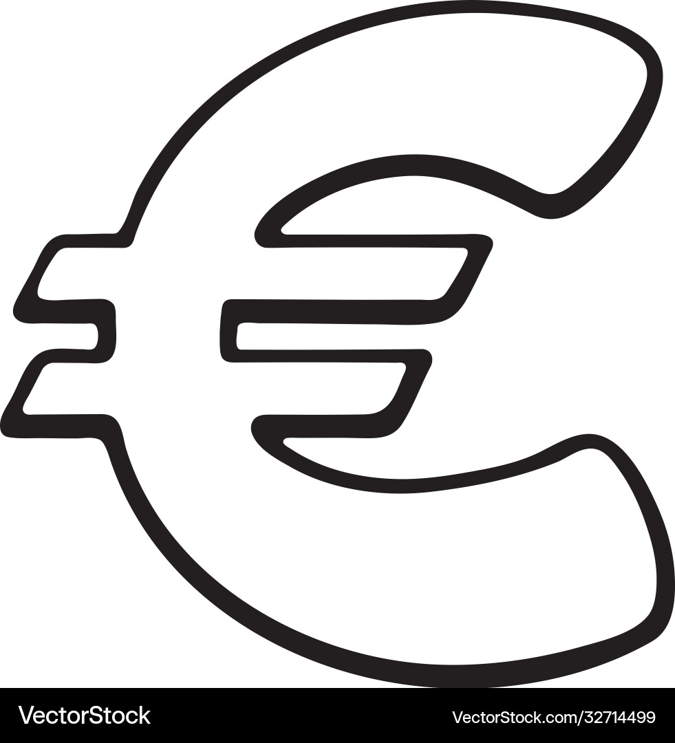 Doodle euro sign Royalty Free Vector Image - VectorStock