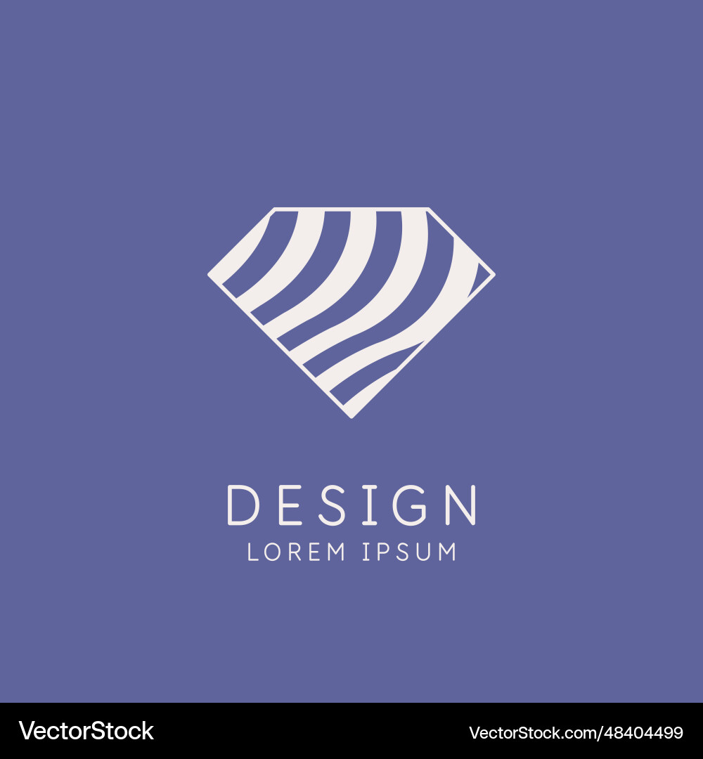 Emblem depicts a diamond Royalty Free Vector Image