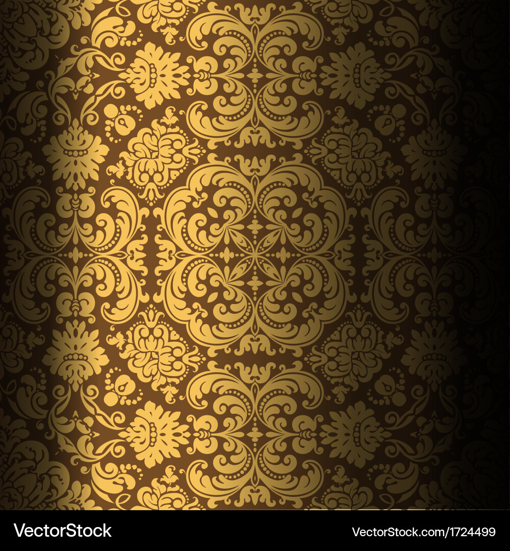 Gold Baroque Floral Pattern Royalty Free Vector Image