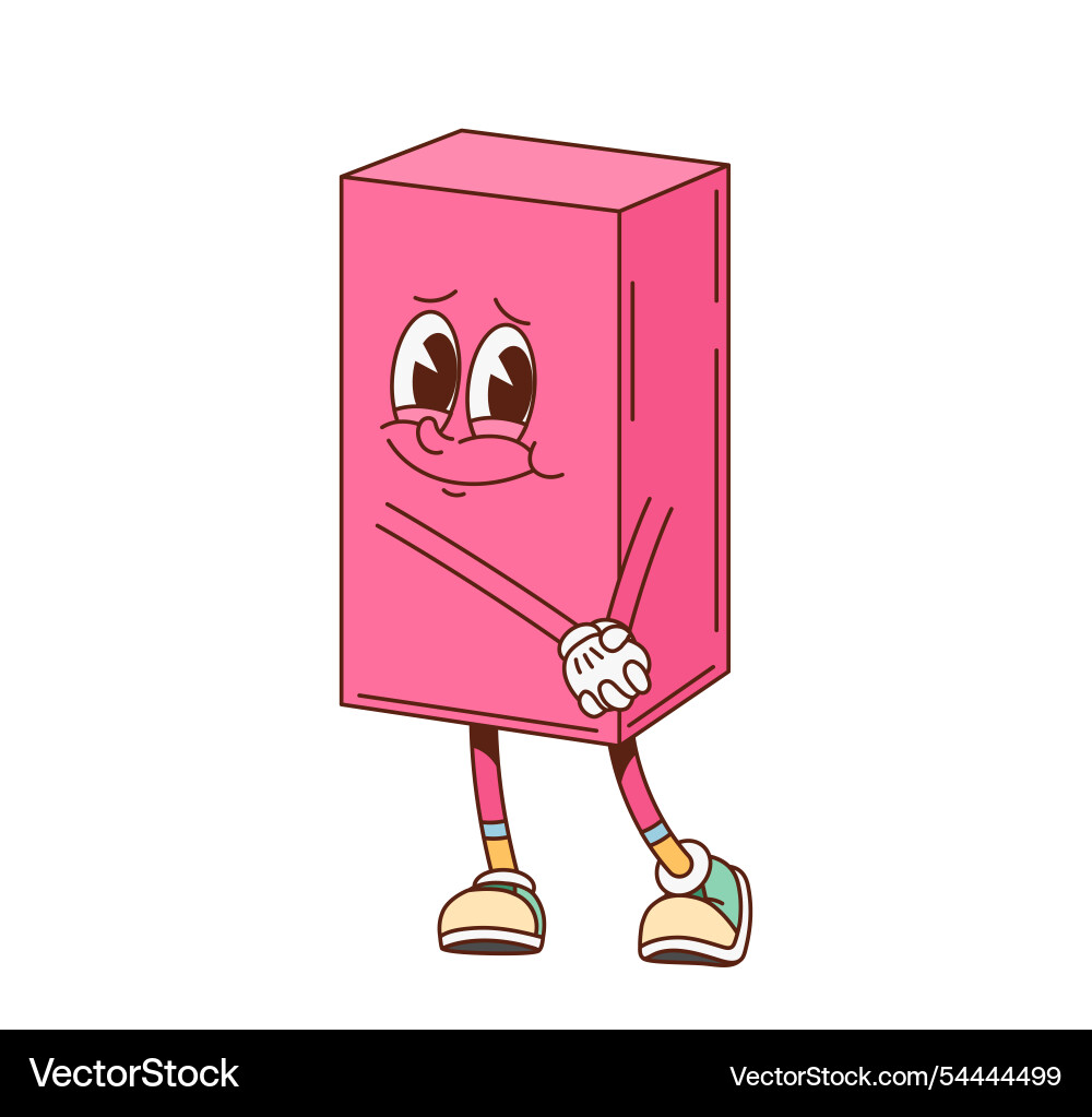 Groovy math rectangle geometric figure character Vector Image