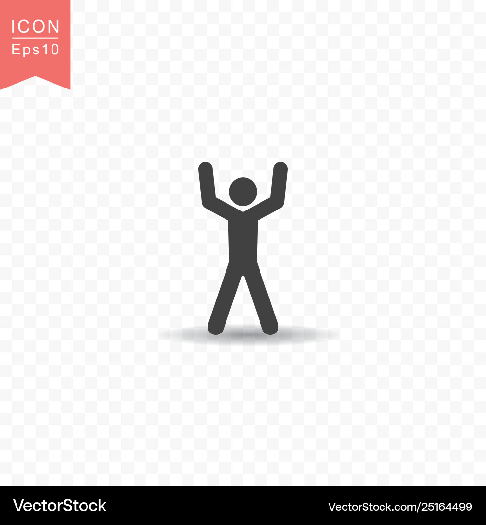 Man Raising Hand Silhouette Icon Royalty Free Vector Image