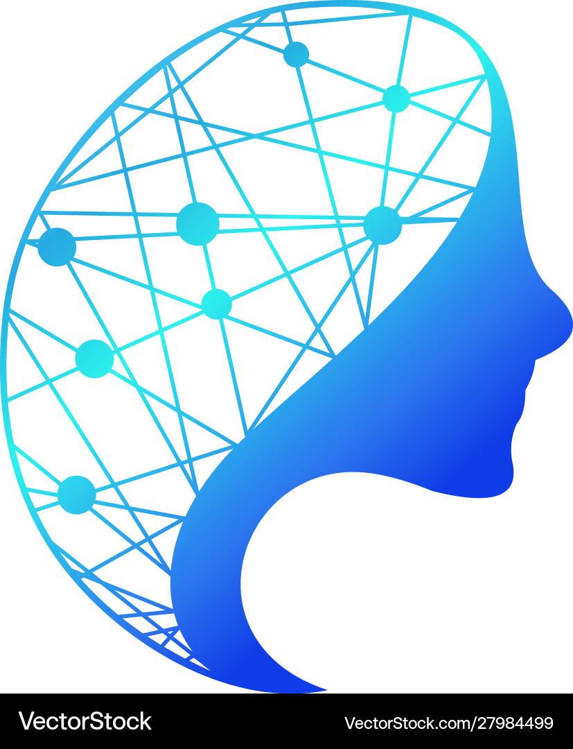 Symbol human head logo Royalty Free Vector Image