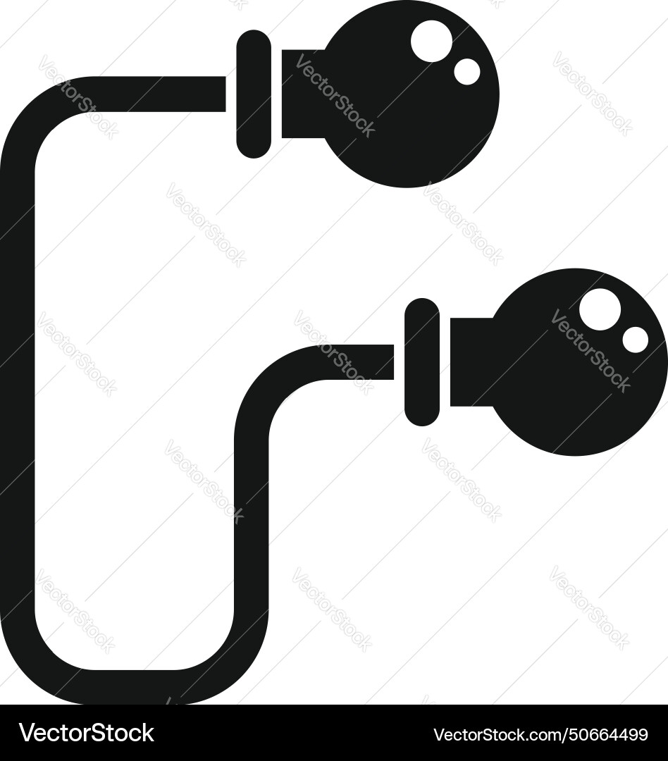 Wired earplugs icon simple safety canal Royalty Free Vector