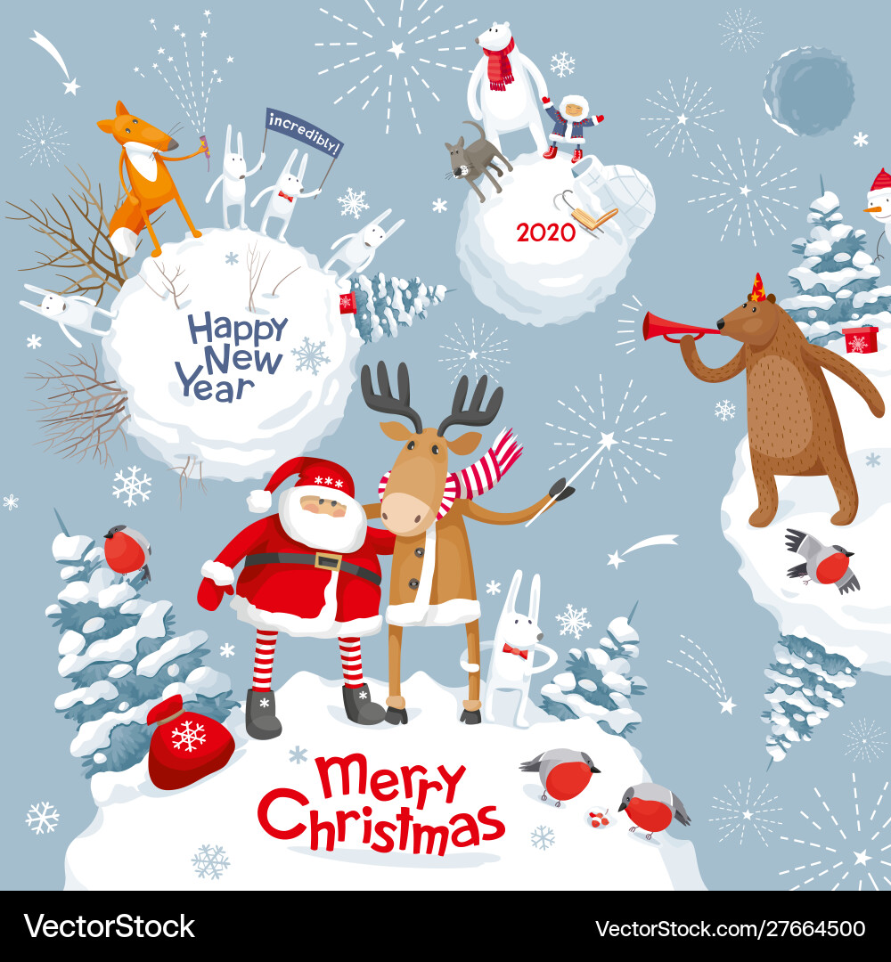 Christmas planets Royalty Free Vector Image - VectorStock