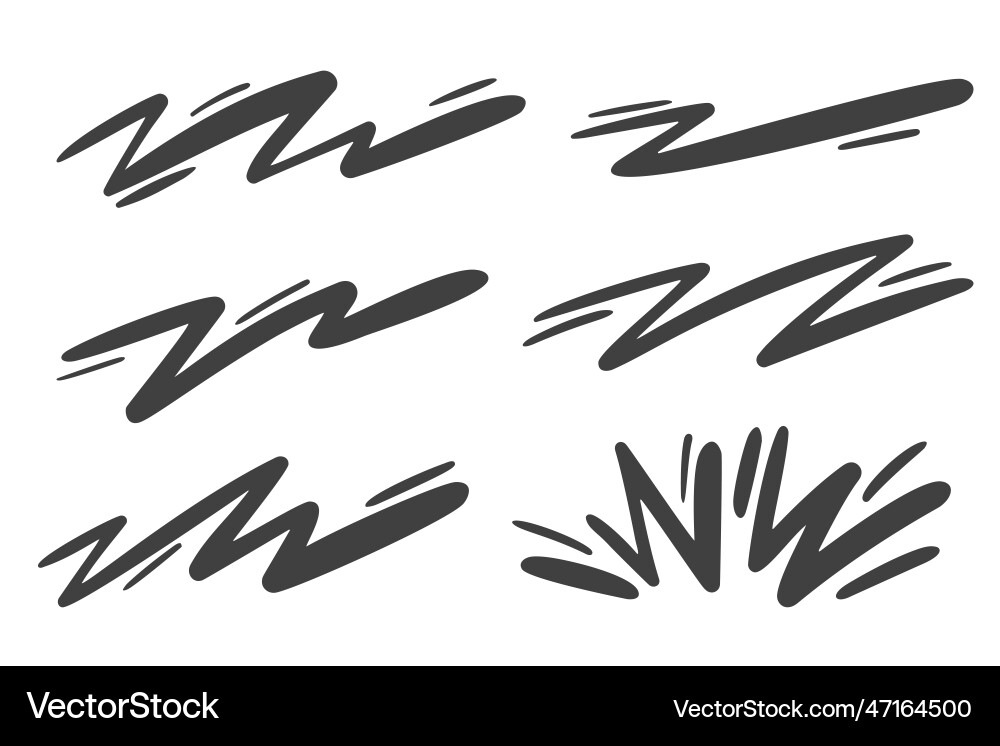 Doodle lines squiggle swoosh comic hand drown Vector Image