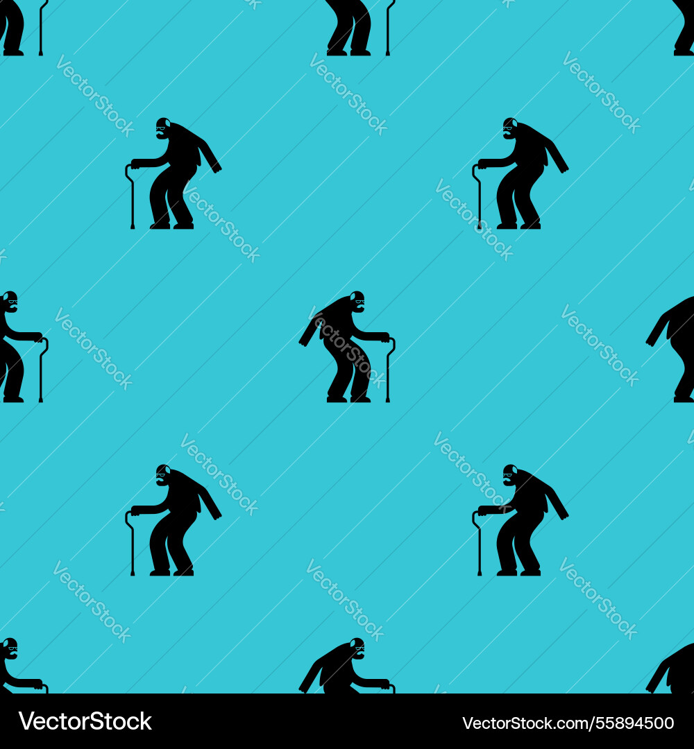 Grandfather pattern seamless old man background Vector Image