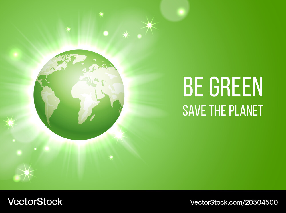 Green eco earth background Royalty Free Vector Image