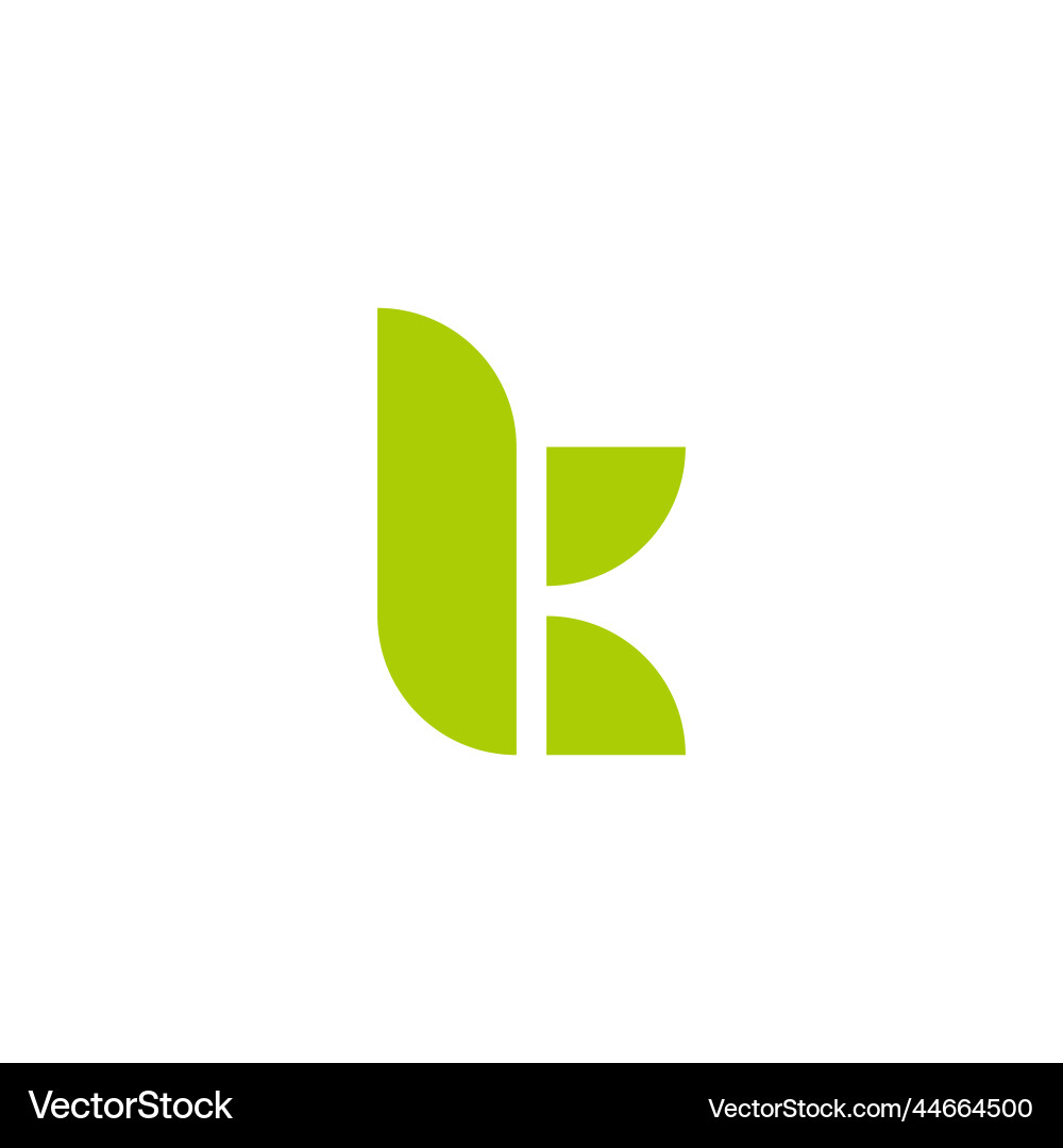 Letter tk abstract green geometric logo Royalty Free Vector