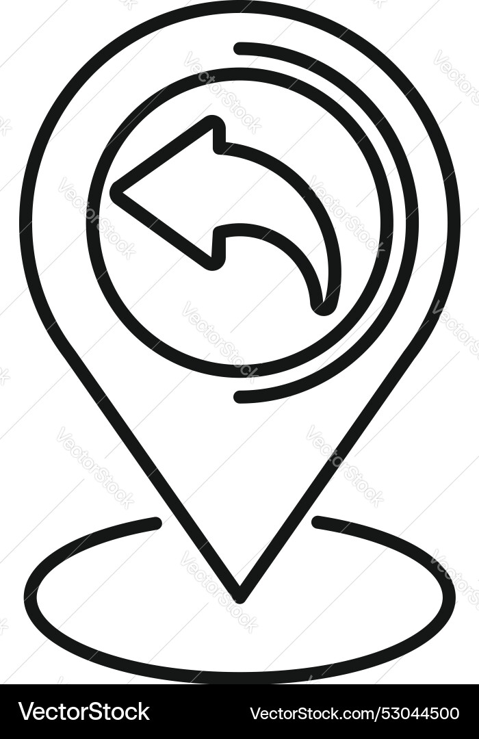 Location pin pointing backwards showing previous Vector Image