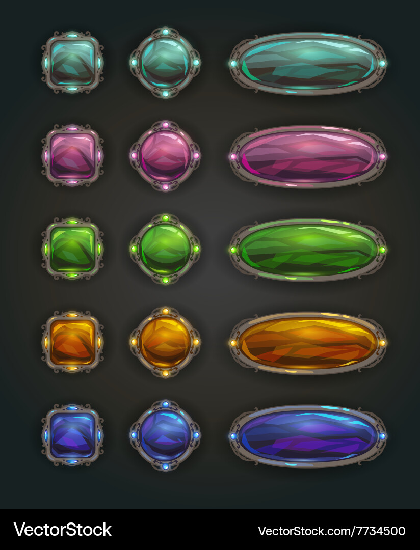 Magic Shiny Stone Buttons Royalty Free Vector Image