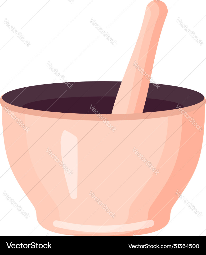Pink mortar and pestle Royalty Free Vector Image